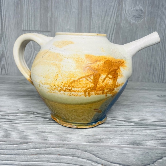 Accents | Glazed Artisan Pottery Pitcher Vase Western Style Design ...